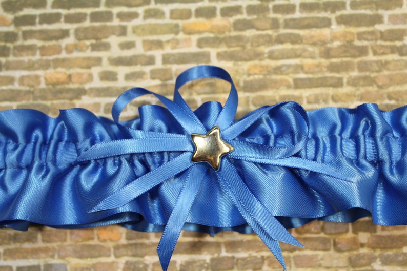 Royal Blue Wedding Garter Set With Star Charms, Bridal Garter, Prom ...