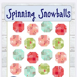 PDF Pattern - Spinning Snowballs Quilt - 3 Block Variations - 6 Sizes ...
