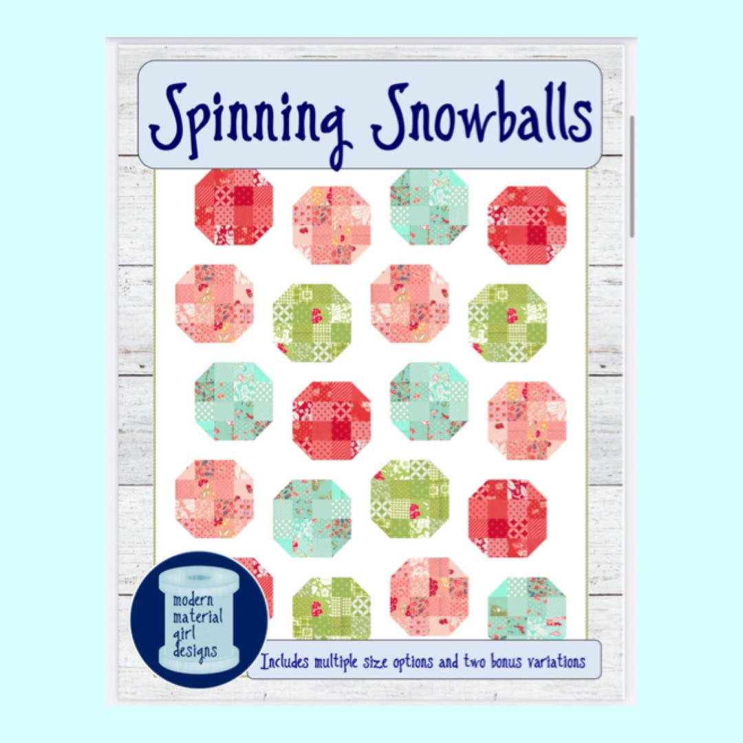 PDF Pattern - Spinning Snowballs Quilt - 3 Block Variations - 6 Sizes ...