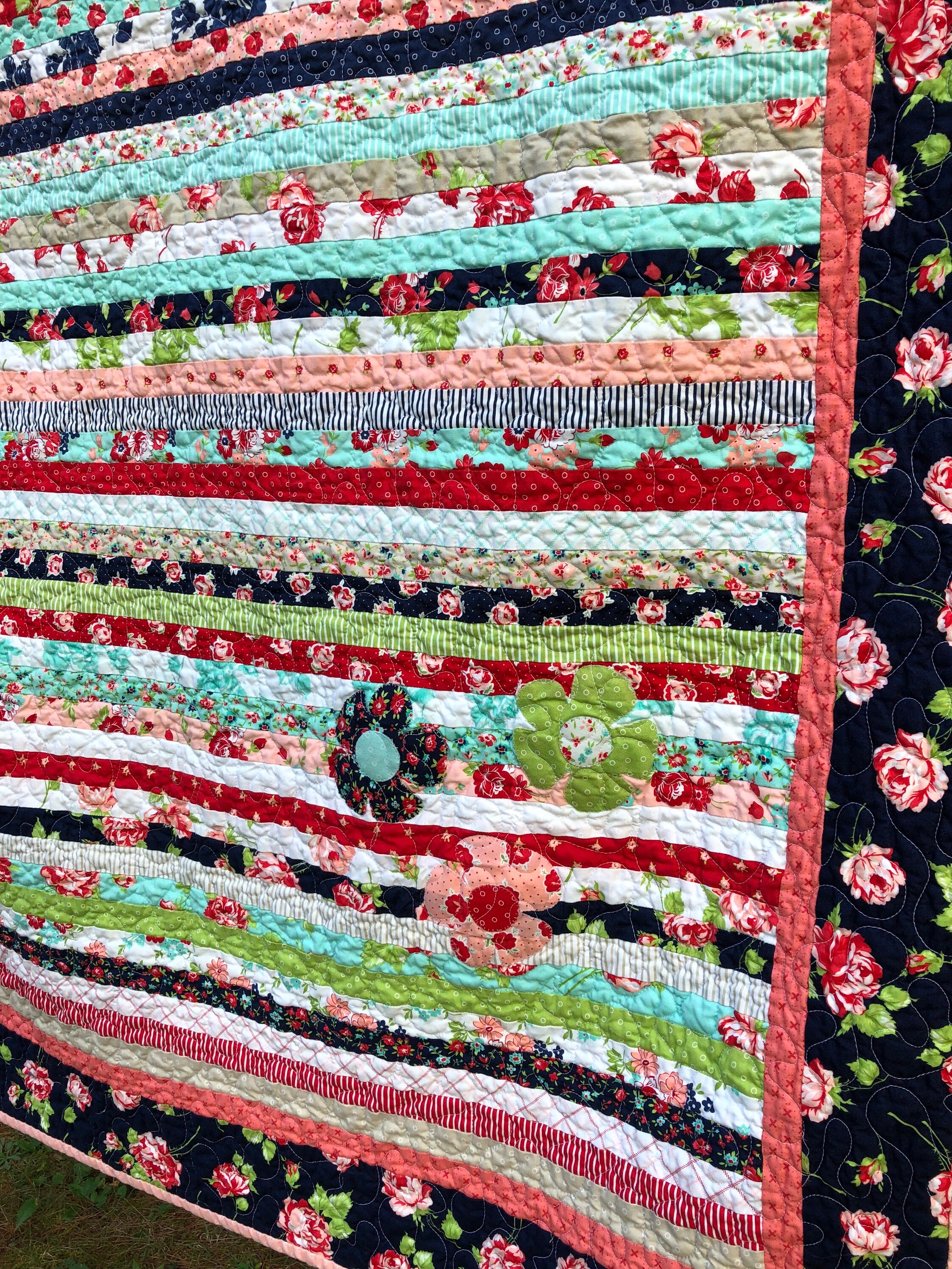 PDF Pattern Flower Fields Baby Quilt ...easy, Uses Honey Bun -- PDF ...