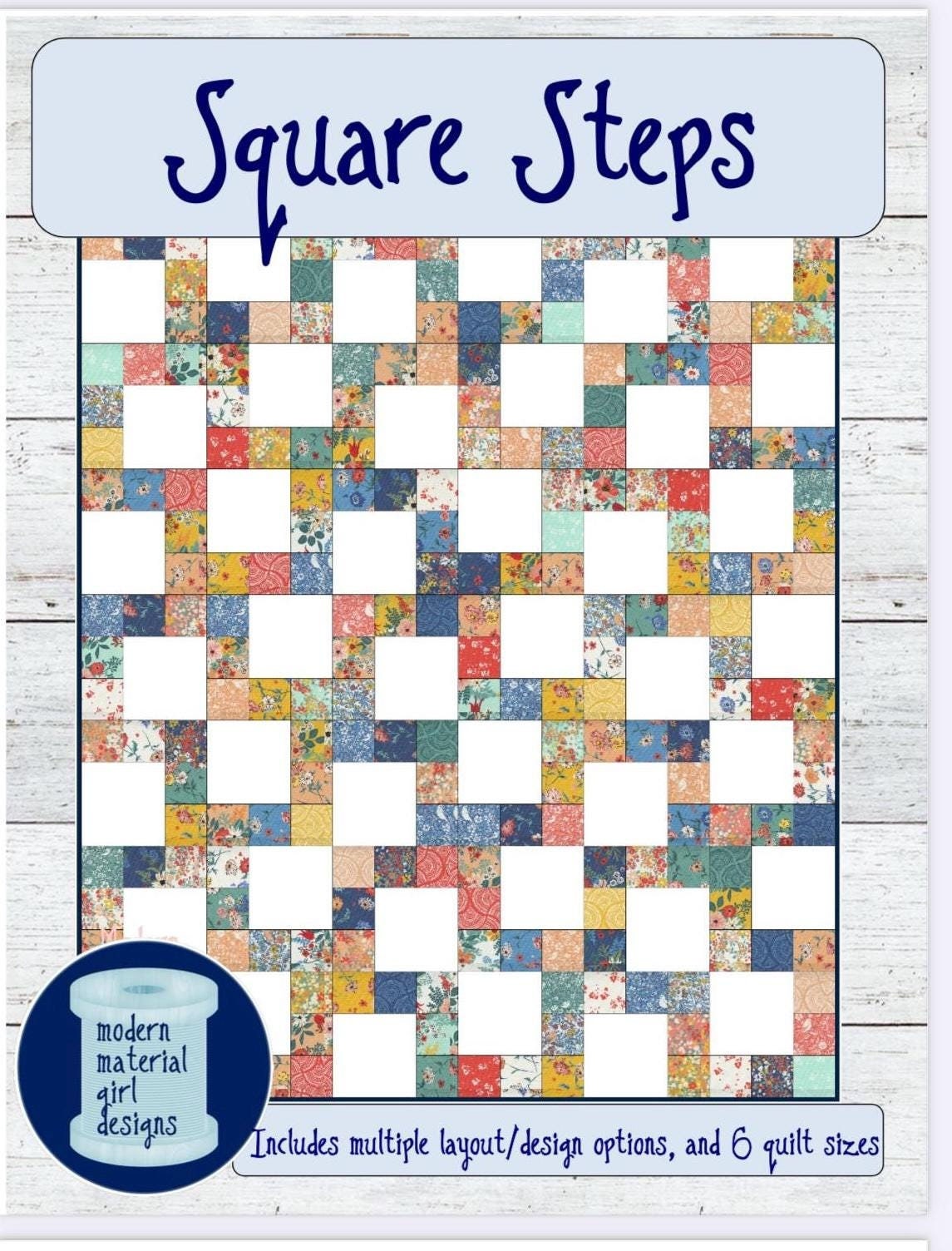 Square Steps Quilt Pattern: 2 Designs, 6 Sizes (PDF Pattern) - Etsy