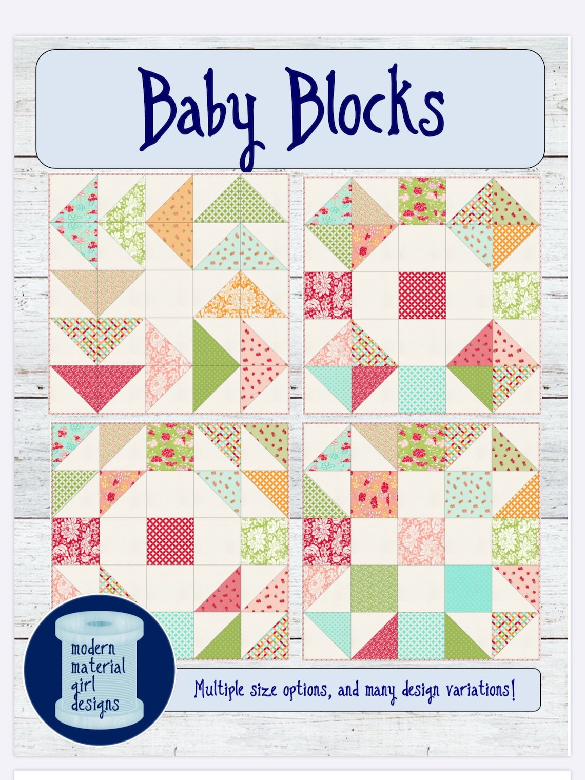 PDF Quilt Pattern Baby Blocks Four Design Variations in - Etsy