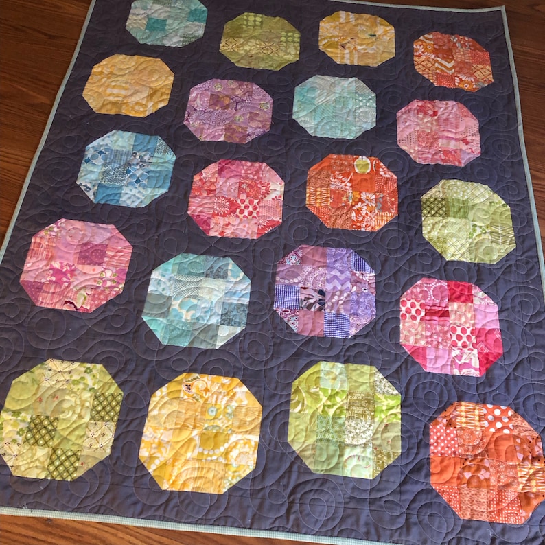 PDF Pattern - Spinning Snowballs Quilt - 3 Block Variations - 6 Sizes ...