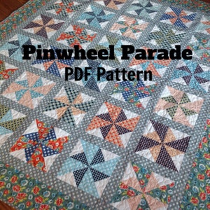 PDF Quilt Pattern -- Pinwheel Parade-- Multiple Size Options -- Instant ...