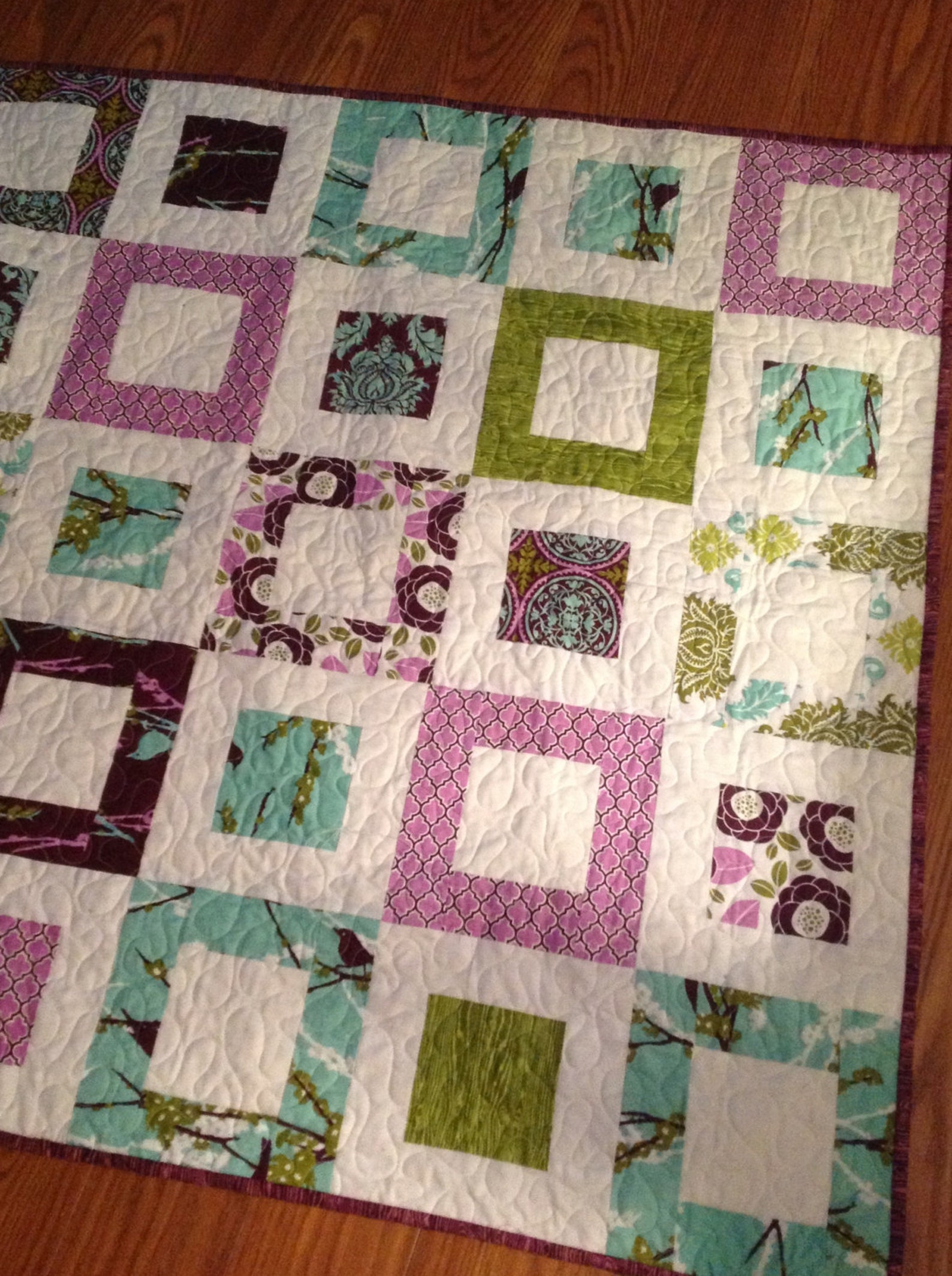 Aviary 2 Lap or Baby Quilt-- Pattern Also Available --lilac, Purple ...