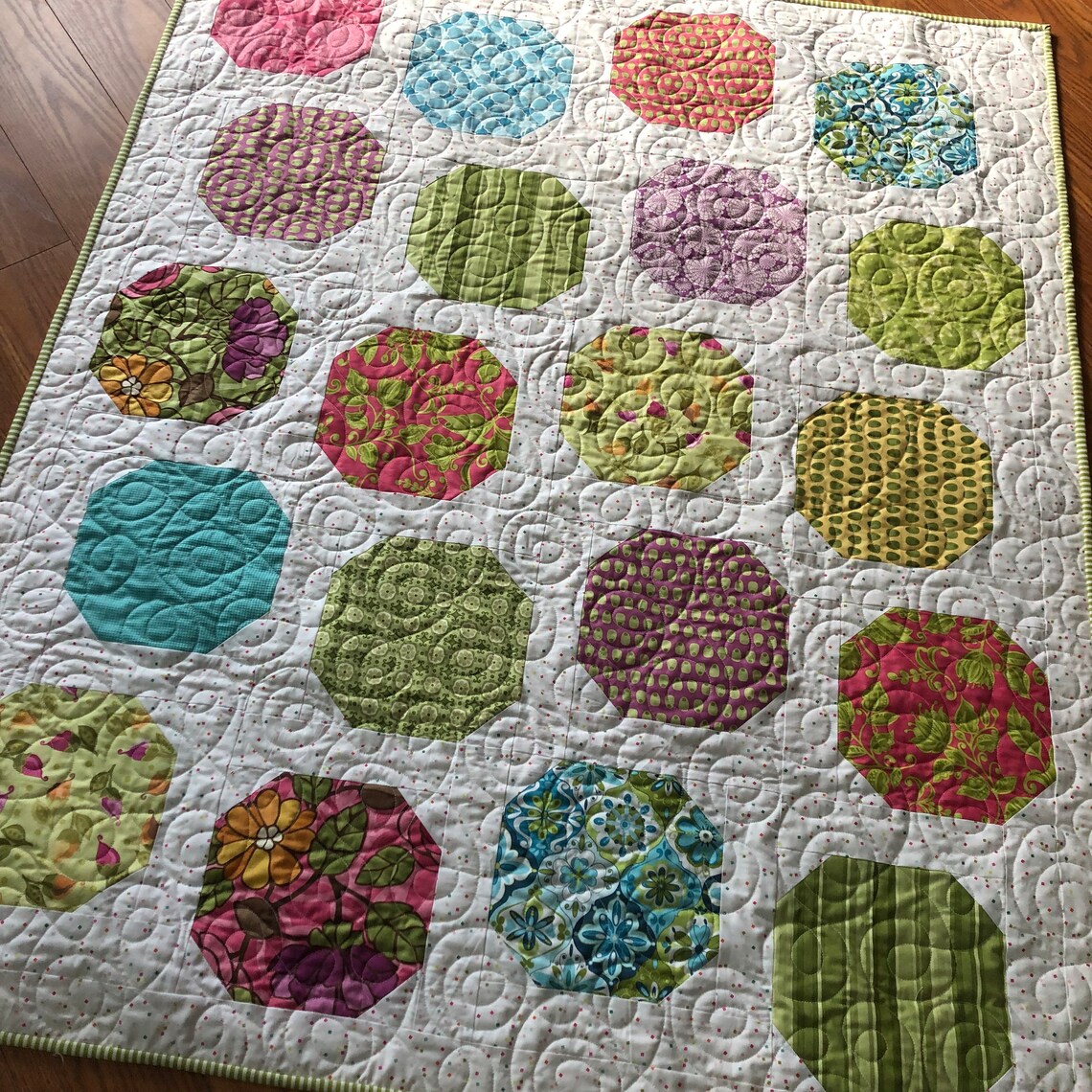PDF Pattern - Spinning Snowballs Quilt - 3 Block Variations - 6 Sizes ...