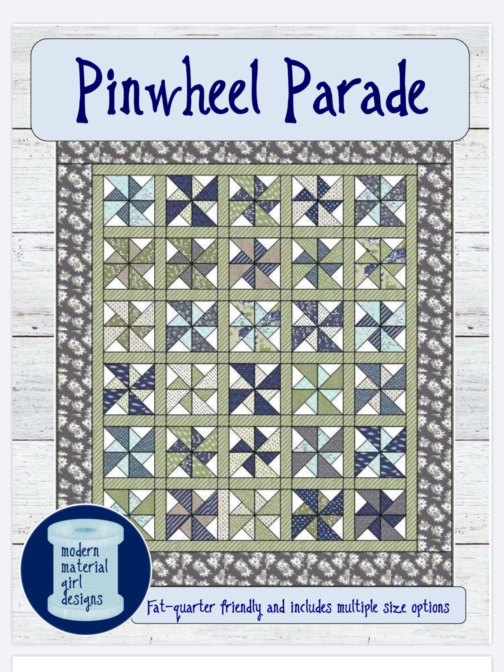 PDF Quilt Pattern -- Pinwheel Parade-- Multiple Size Options -- Instant ...
