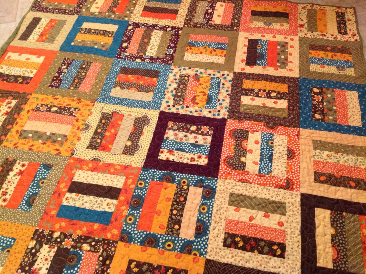 PDF Quilt Pattern -- Strippy Squares -- Multiple Size Options -- Jelly ...