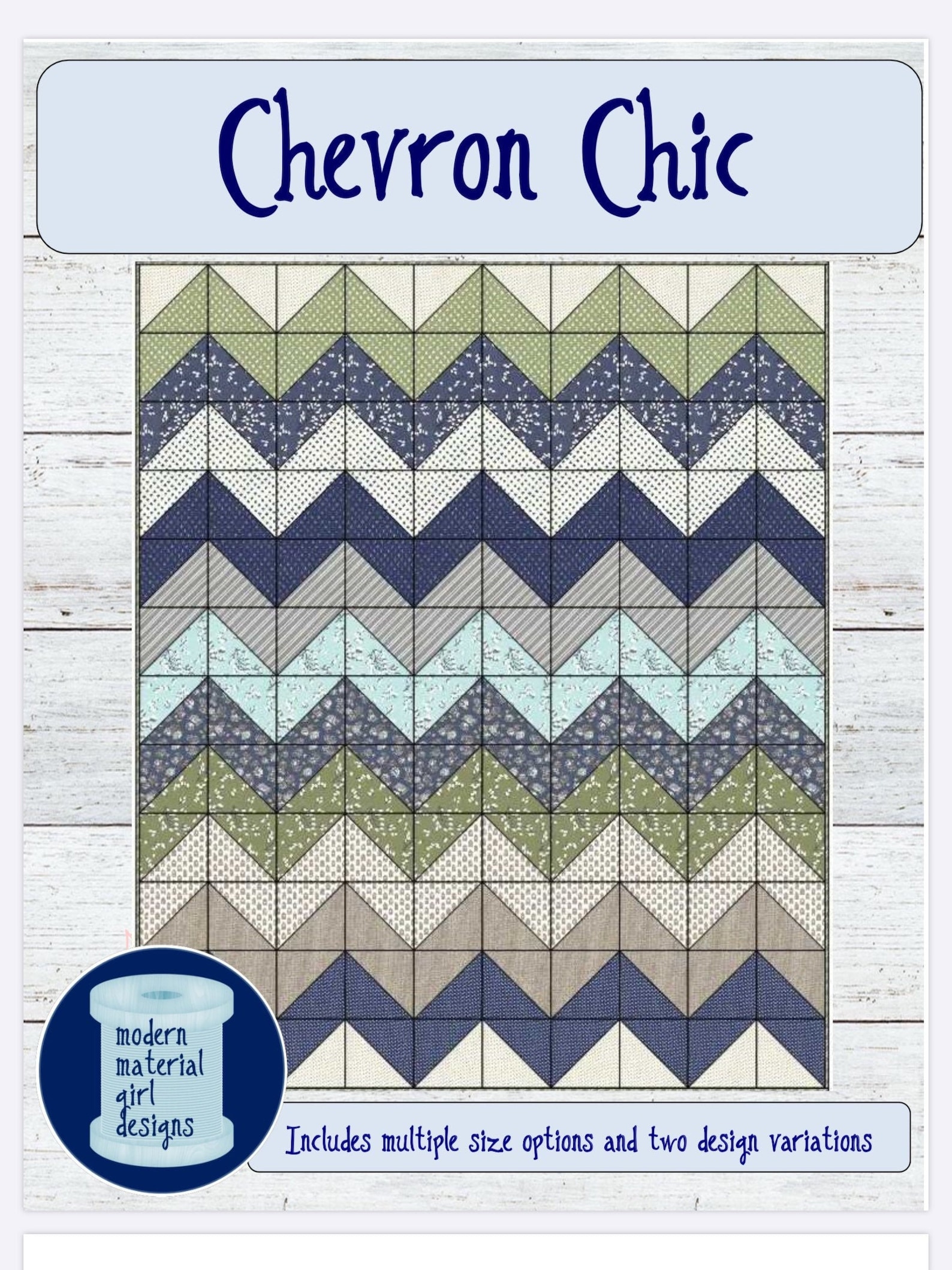 PDF quilt pattern Chevron Chic three design variations in | Etsy