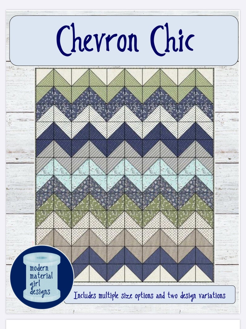 PDF Quilt Pattern Chevron Chic Three Design Variations in - Etsy Canada