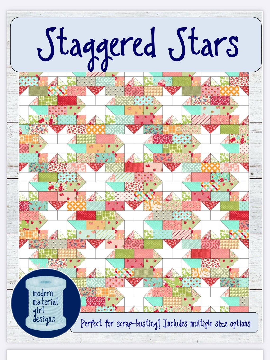 PDF Pattern Staggered Stars Quilt 6 Sizes Baby Lap Twin - Etsy