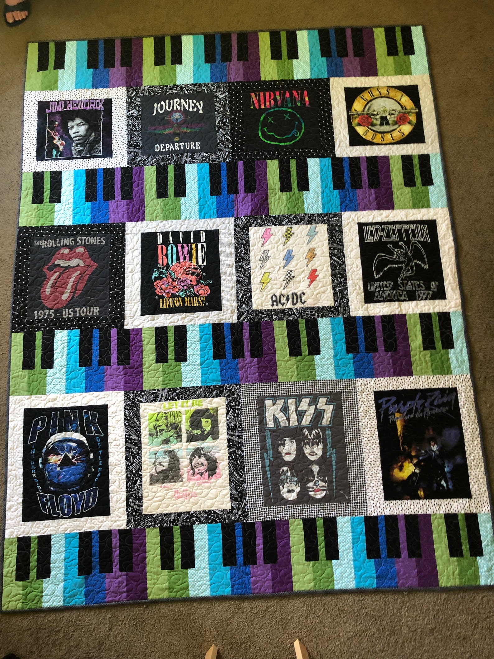 PDF PATTERN Piano Keys Quilt -- Baby, Lap, Twin, Full, Queen, King ...