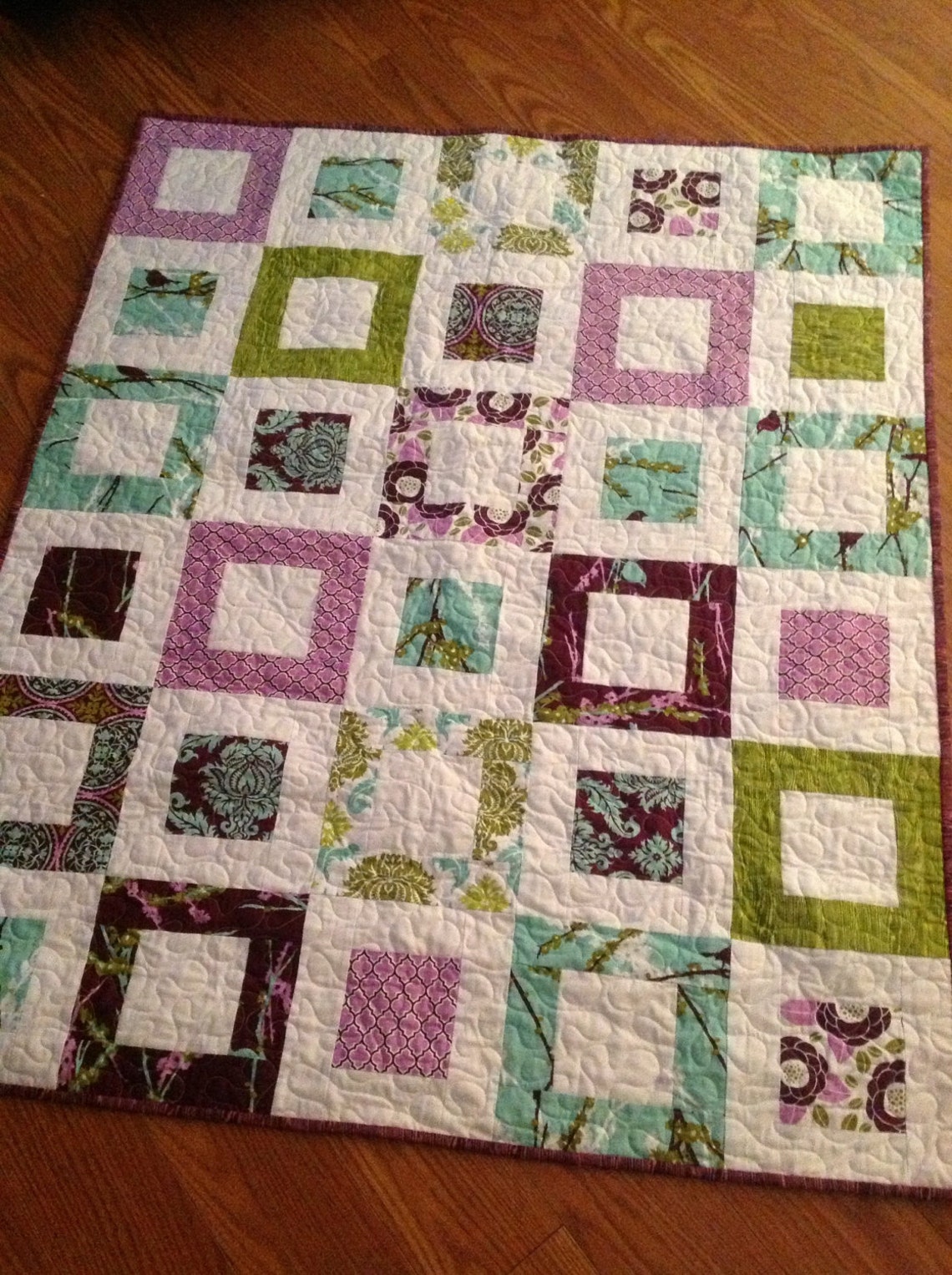 Aviary 2 Lap or Baby Quilt-- Pattern Also Available --lilac, Purple ...