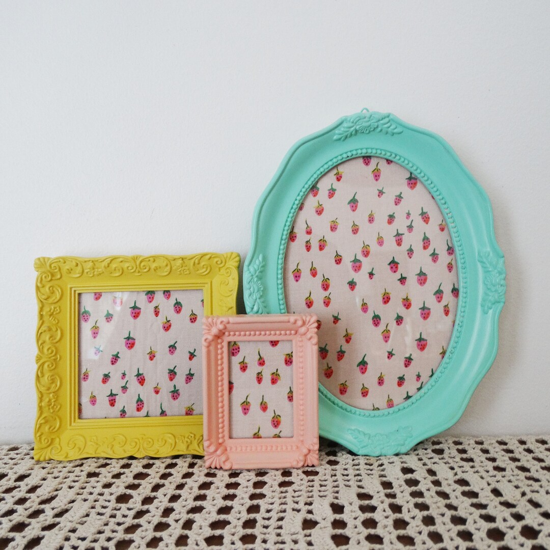 Ornate Three Frames Set - Pastel Colours Picture Frame Grouping - Mint ...