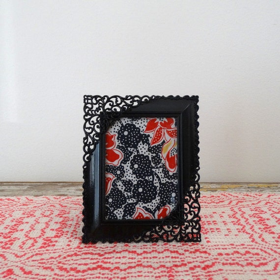 Small Little Black Metal Picture Frame Ornate Filigree 2 1/2 - Etsy