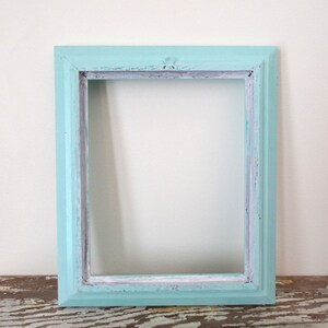 Aqua Blue Picture Frame. Rectangle Wood Frame. Glitter 8 X 10 Empty ...