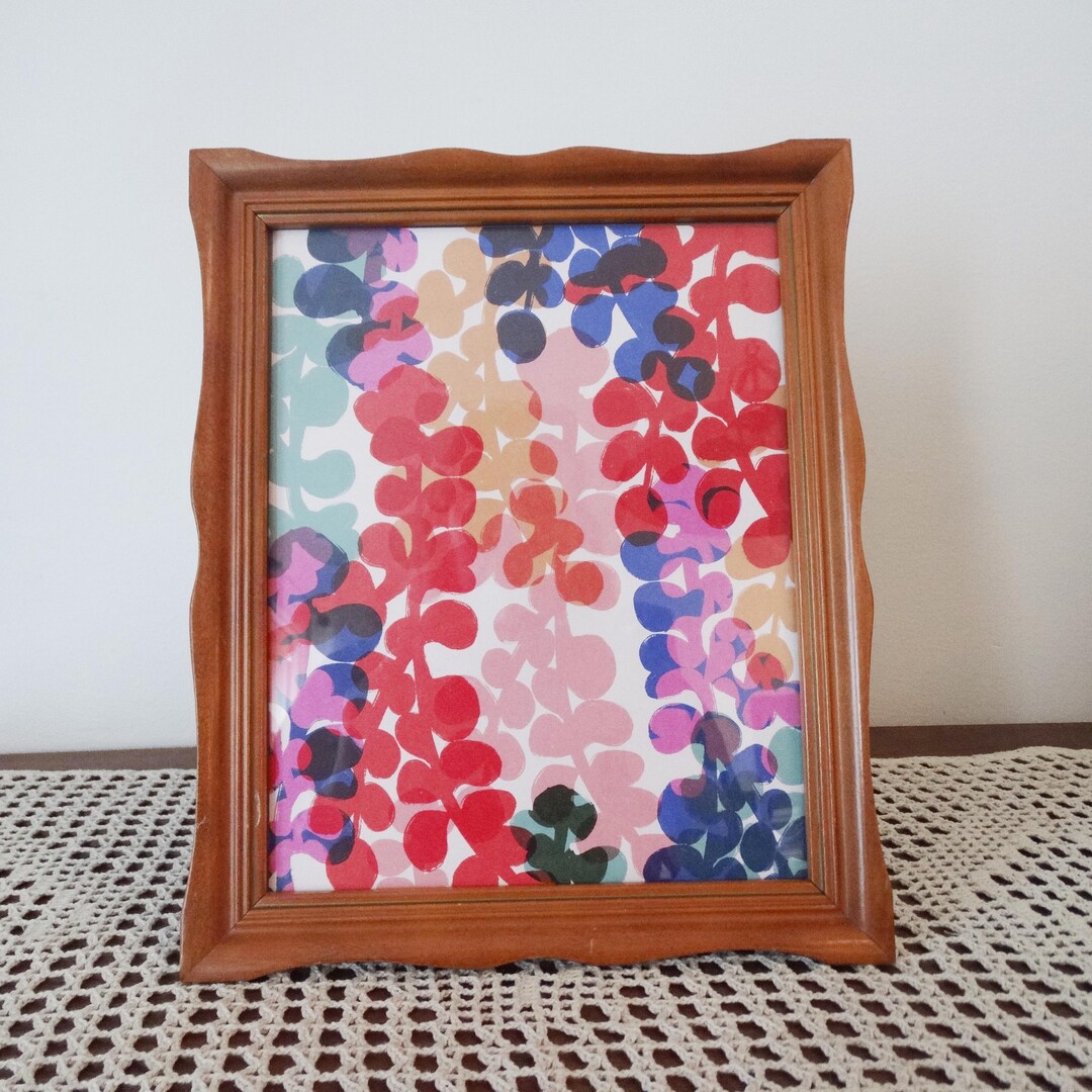 Vintage Curvy Wood Frame Rectangular, MCM Frame 8 X 10 Portrait ...