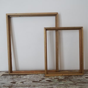 Pair Two Vintage Gold Bamboo Look Open Wood Frames - No Glass 7 X 9, 10 ...