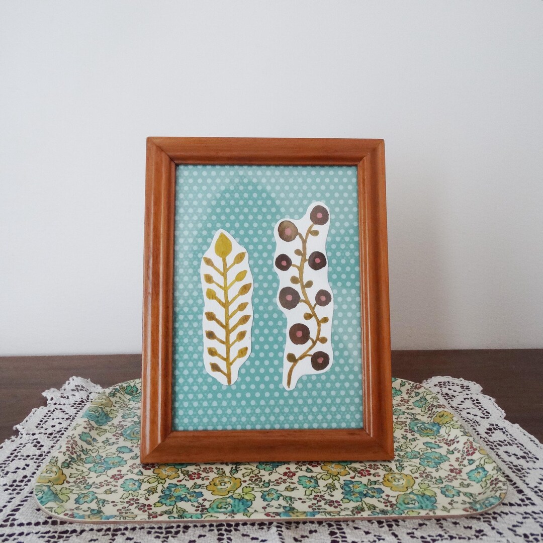 Vintage Wood Picture Frame - MCM Rectangular 5x7, Scandi Decor - Etsy