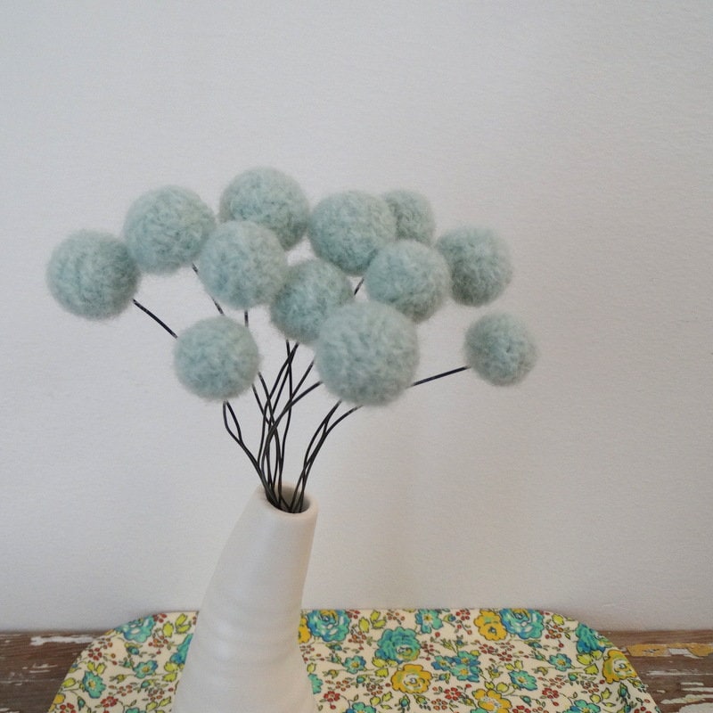 Blue Pom Poms - Etsy