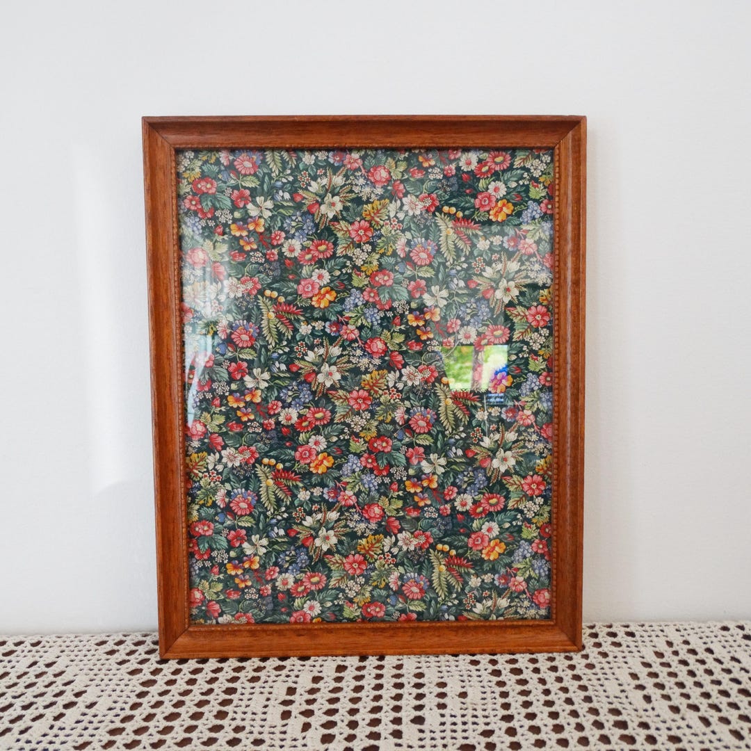 Large Vintage Deep Honey Wood Picture Wall Frame Rectangular MCM Frame ...