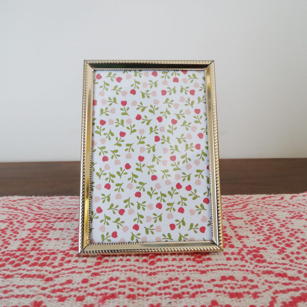 3 1/2 X 5 Gold Small Picture Frame - Patina Gold-tone Simple Metal ...