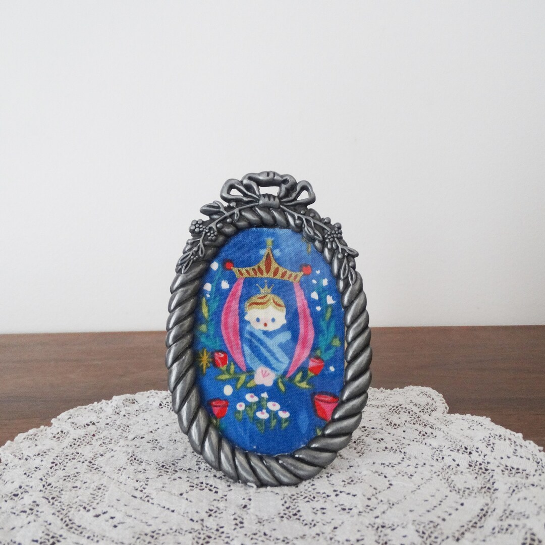 Small Oval Dark Silver-tone Picture Frame - Ornate Metal Vintage 2 1/2 ...