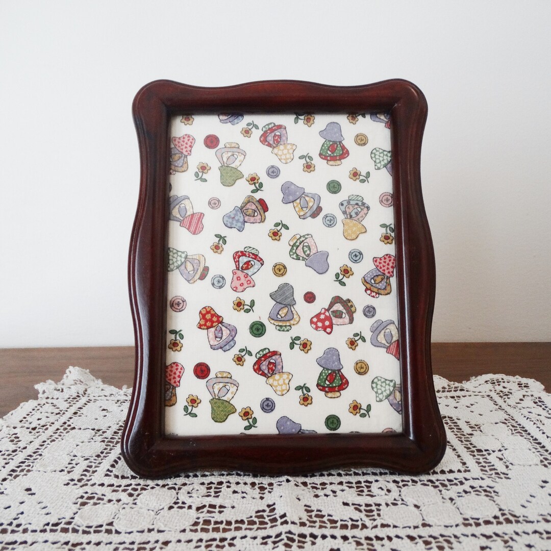 Cherry Teak Wood Frame Rectangular MCM Frame 5 X 7 Frame Wavy Lines ...