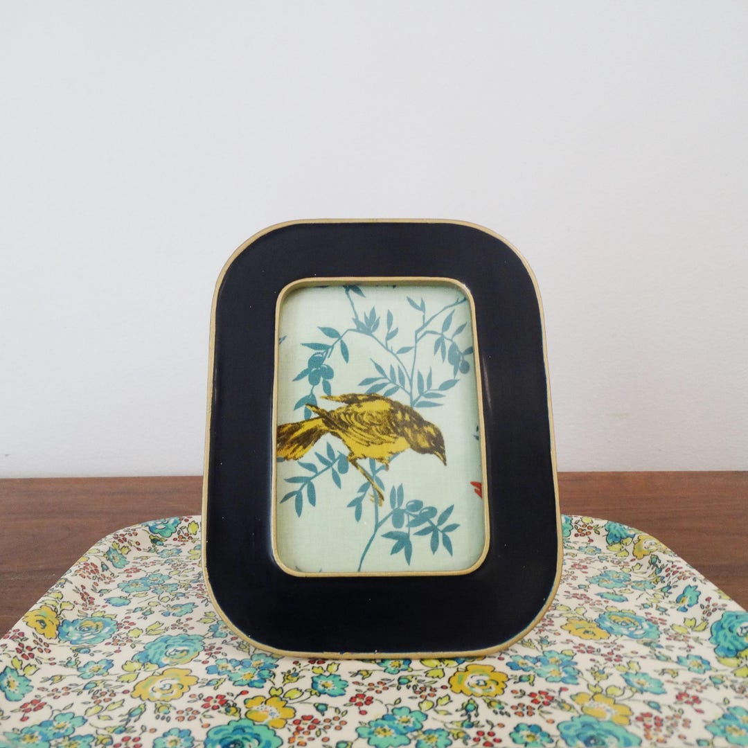 Vintage Navy Blue and Gold Picture Frame - Simple Gold-tone Nautical 3 ...