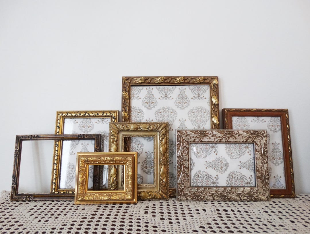 Vintage Metallic Picture Frames Set Gallery Wall Instant Collection ...