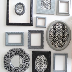Ornate Grey Gray and Black Picture Frame Grouping Empty Picture Gallery ...