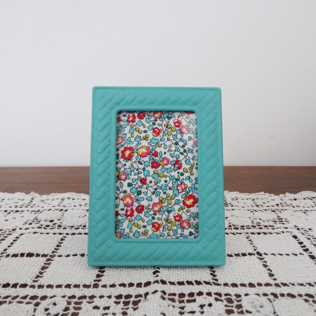Small Turquoise Teal Blue Painted Picture Frame. 2 X 3 Inch Rectangle ...