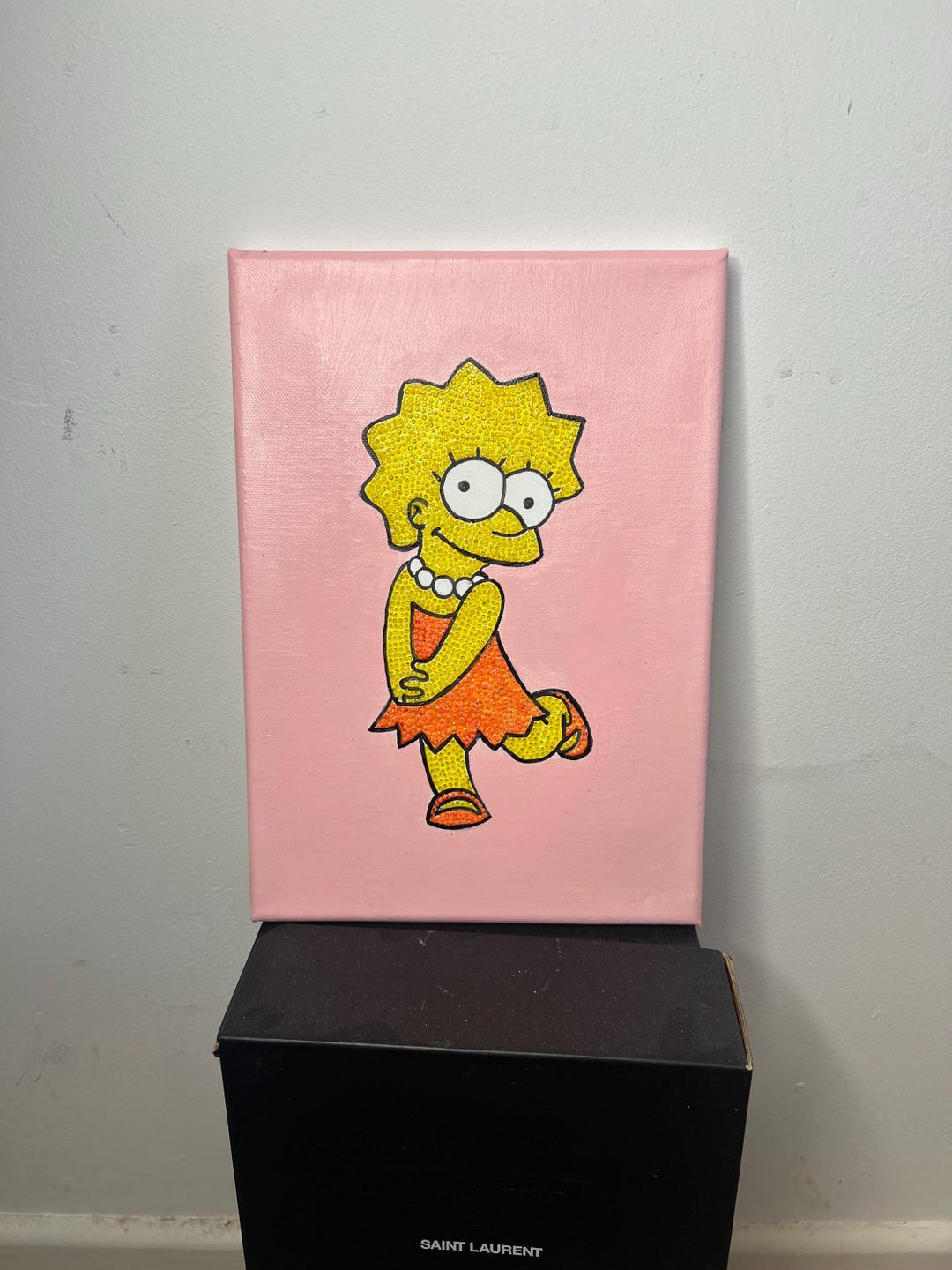 Rhinestone Lisa Simpson Canvas Art – Handmade Wall Decor, Glitter ...