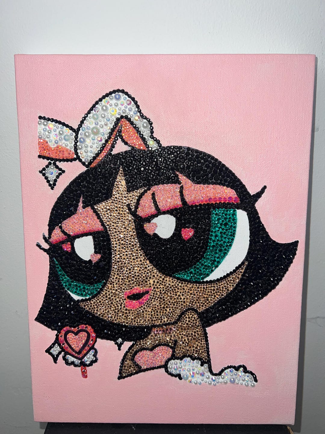 Powerpuff Girls Rhinestone Canvas Art – Handmade Glitter Cartoon ...