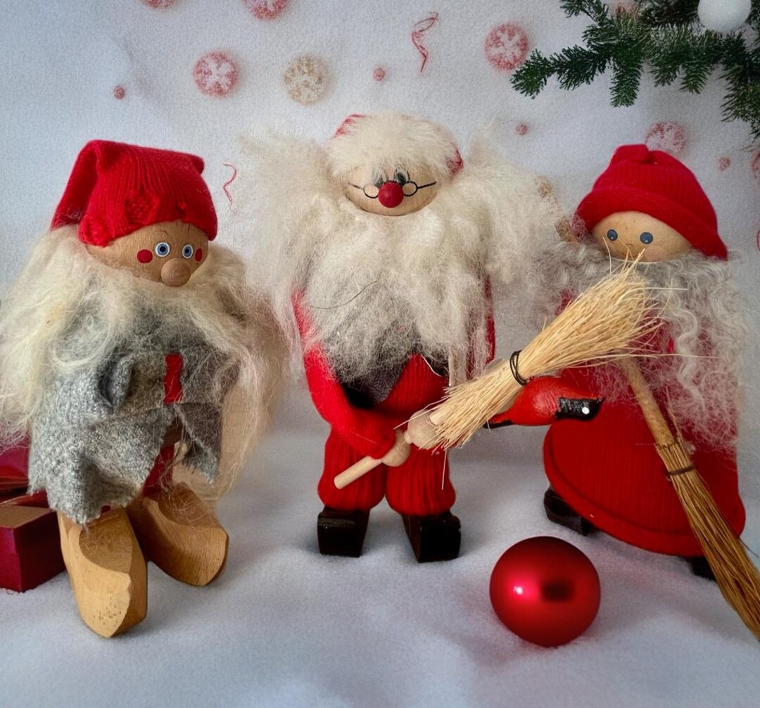 Handcrafted Vintage Swedish Tomte Elf Christmas Gnomes Figurine ...