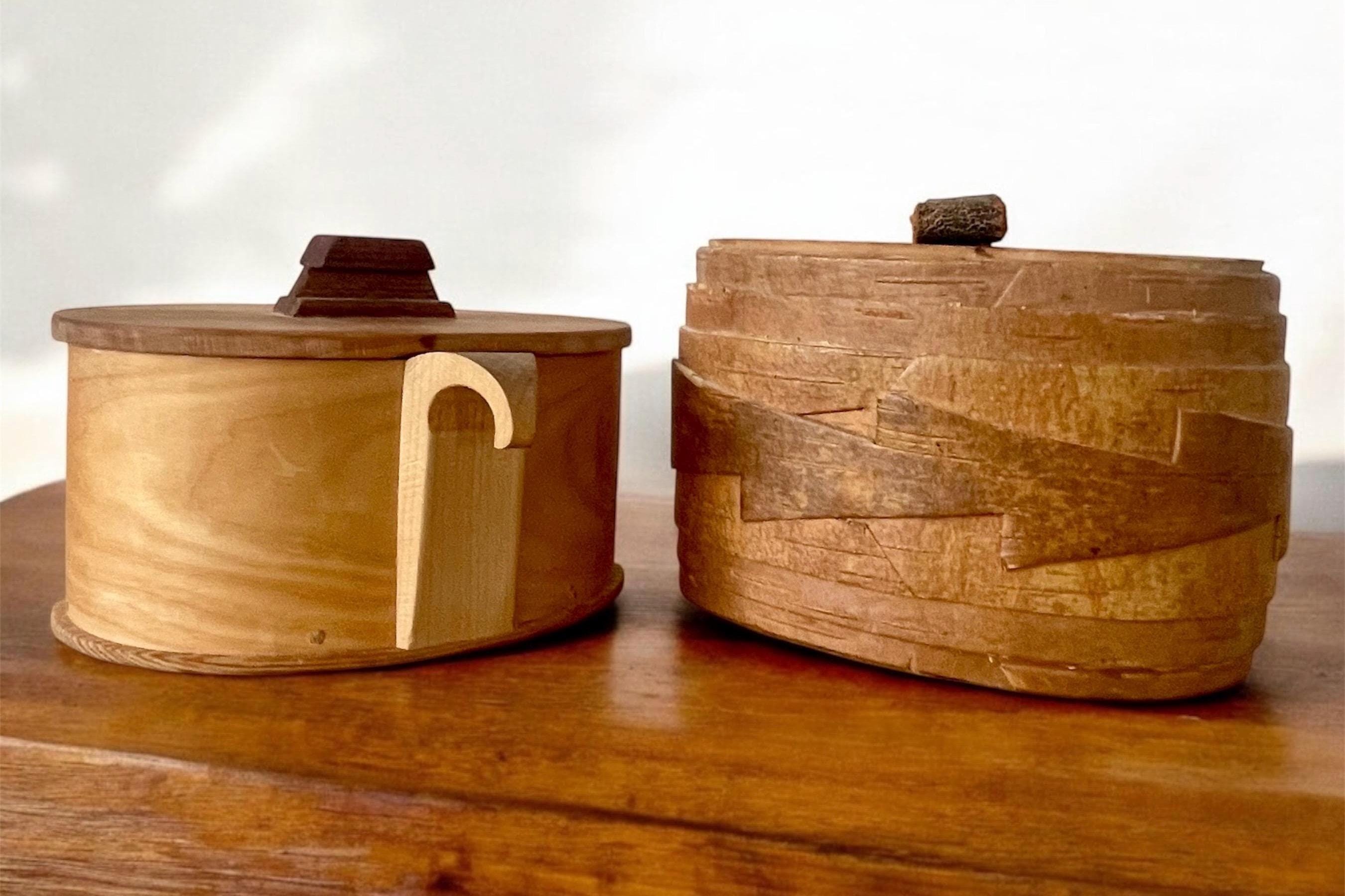 Vintage Swedish Handmade Wooden Boxes – Näverask & Svepask – 1960-ies ...