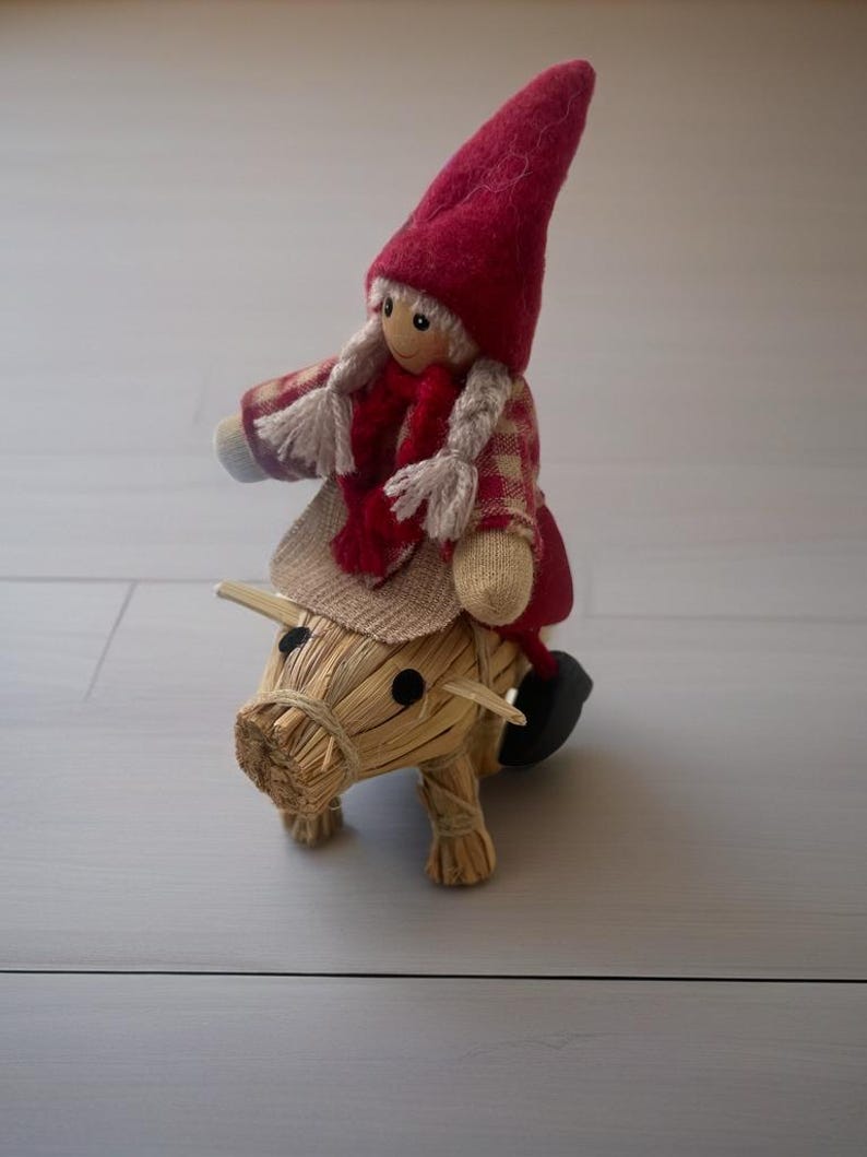 Handmade Swedish Tomte Figurine: Vintage Yule Goat & Pig Folk Art - Etsy