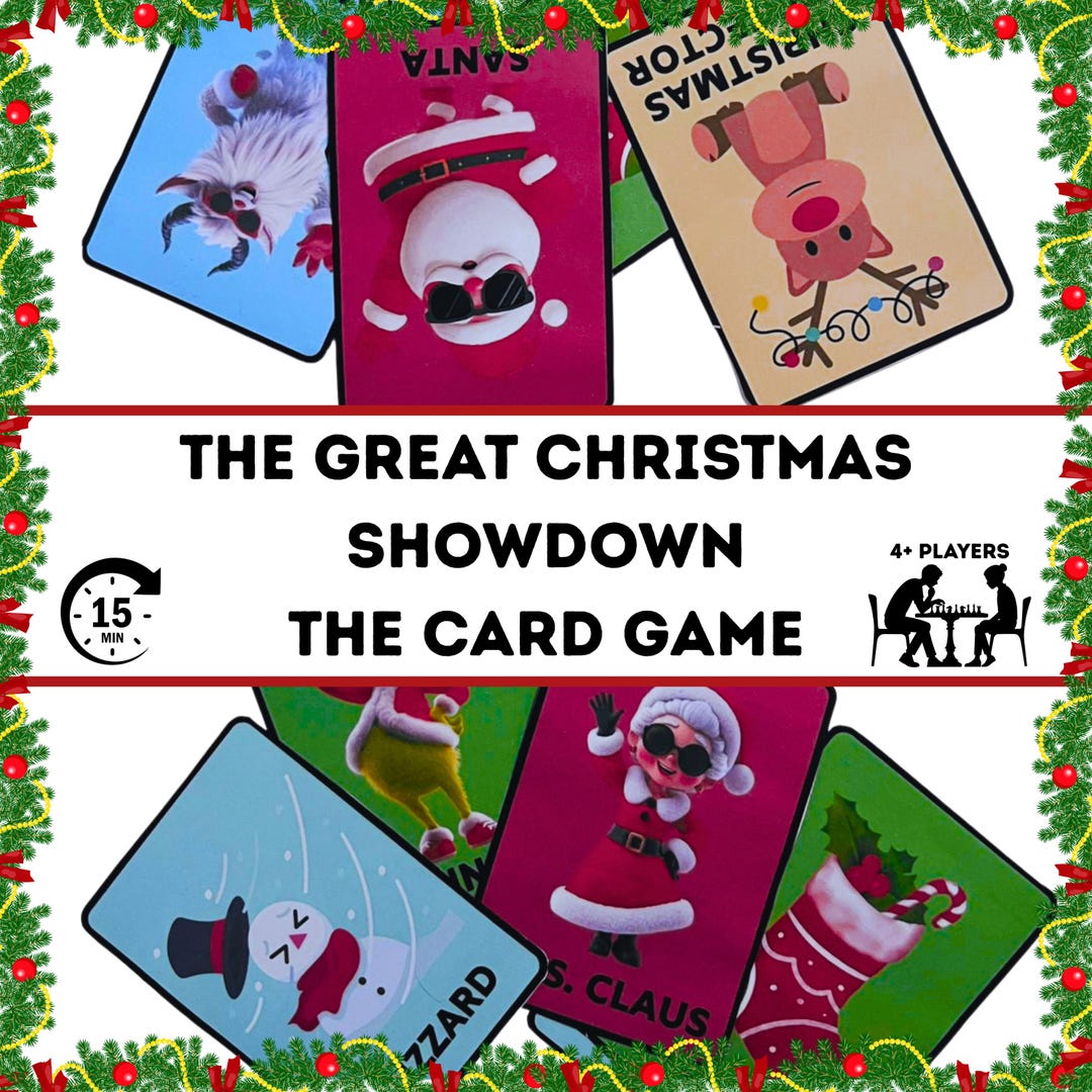 The Great Christmas Showdown : Printable Card Game (instant Digital ...
