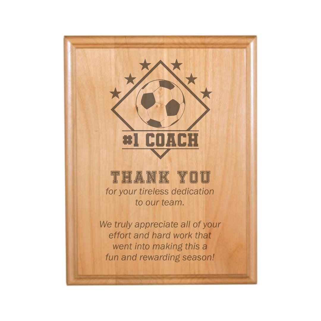 Sports Award Plaques for Soccer Coach Thank You Gifts Engraved Natural ...