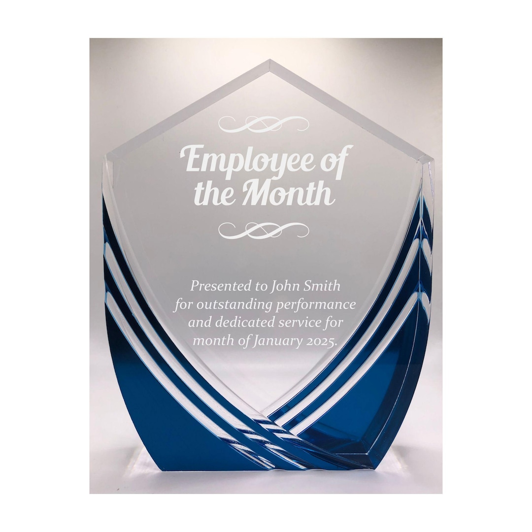 Personalized Employee of the Month Award With Customizable Text ...