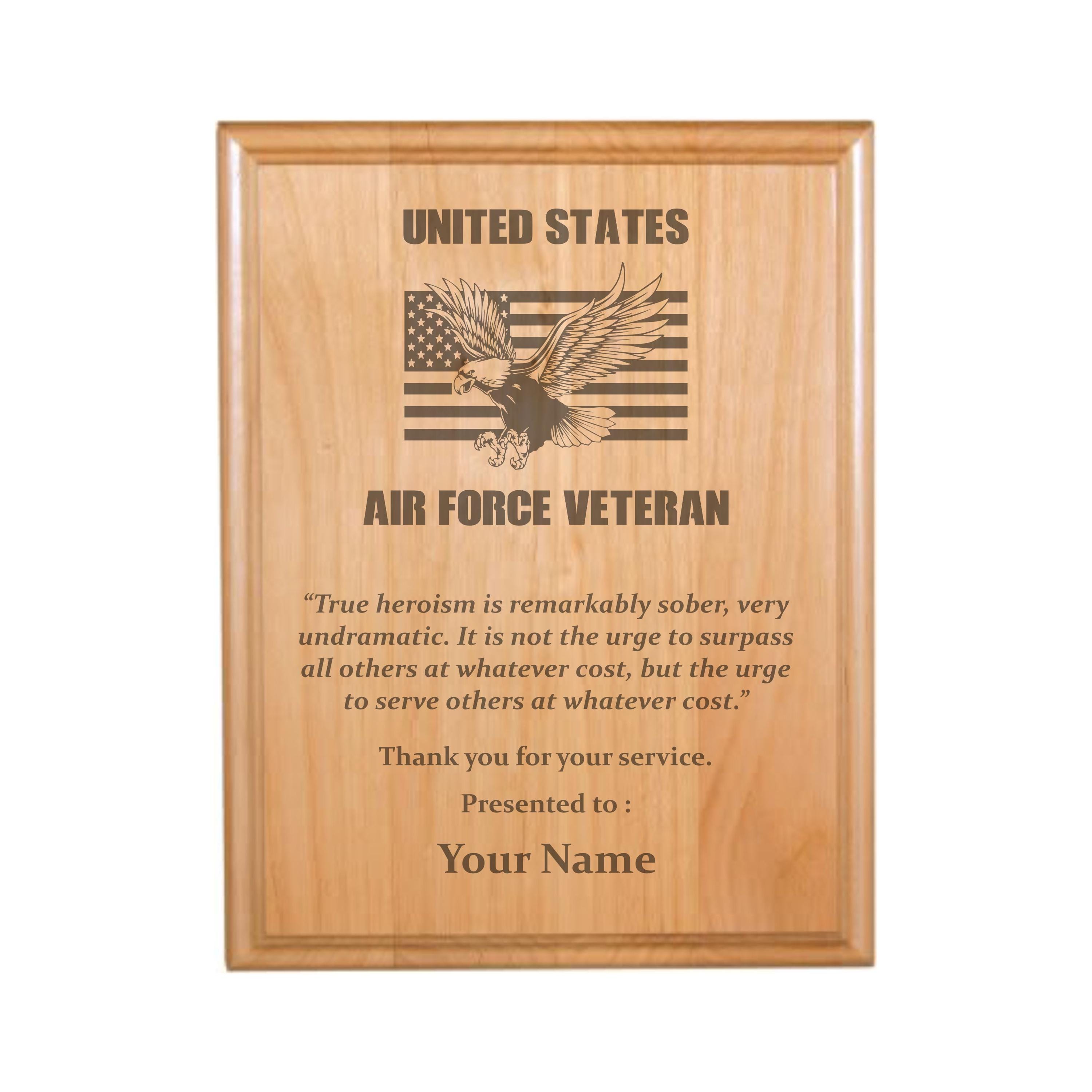 Military Appreciation Plaques Custom Engraved Air Force Service With ...