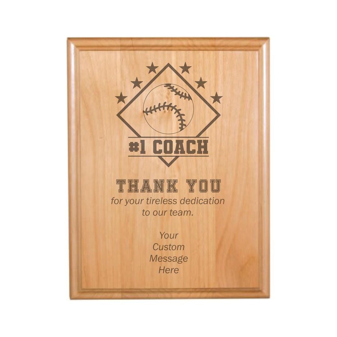 Custom Sports Award Plaques for Baseball Coach Thank You Gifts Engraved ...