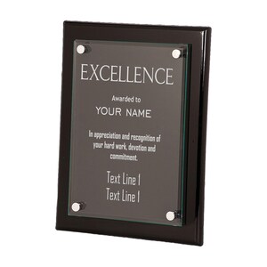 Personalized Excellence Award Plaque, Floating Glass, Employee ...