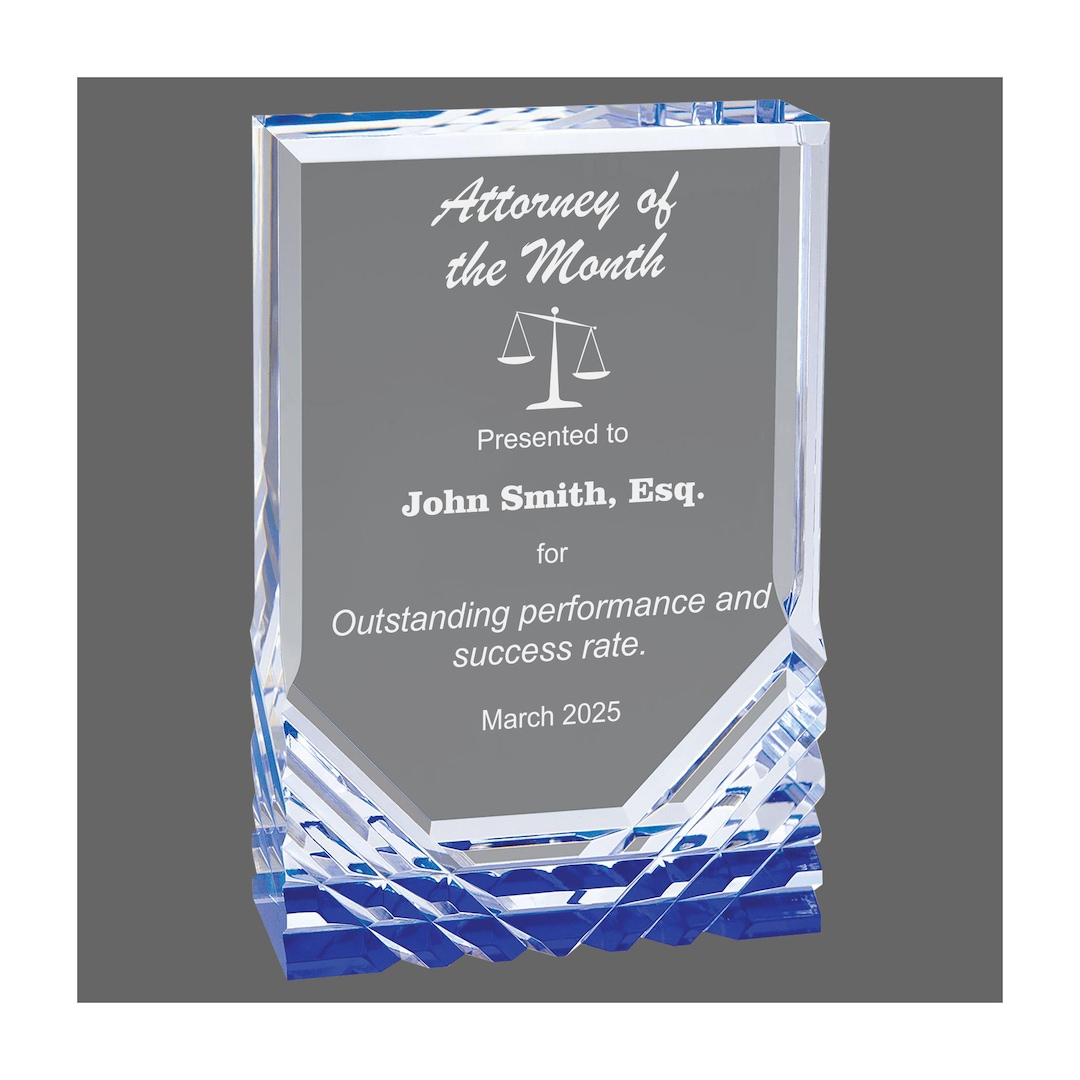 Personalized Business Awards for Lawyer Attorney With Scales of Justice ...