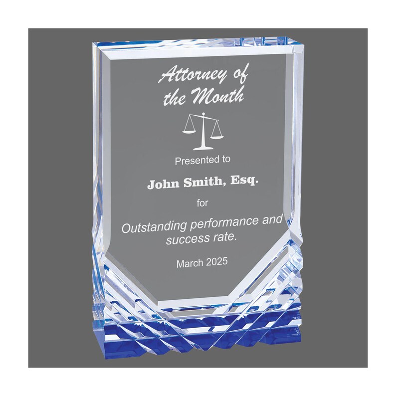 Personalized Lawyer Award, Scales of Justice, Engraved Acrylic Trophy ...