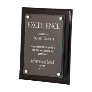 Personalized Excellence Award Plaque, Floating Glass, Employee ...