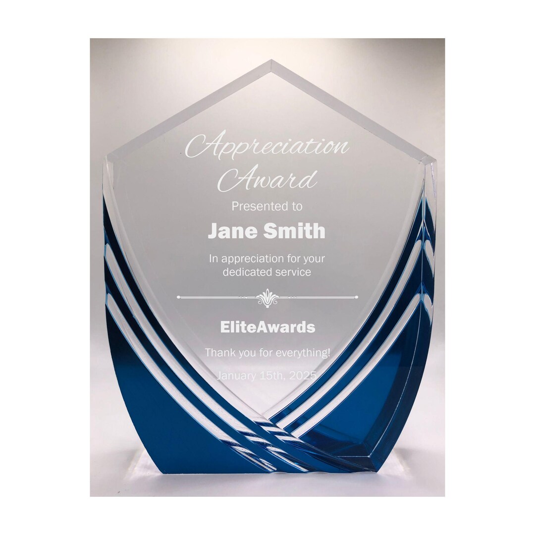 Personalized Appreciation Award for Employees With Custom Text Engraved ...