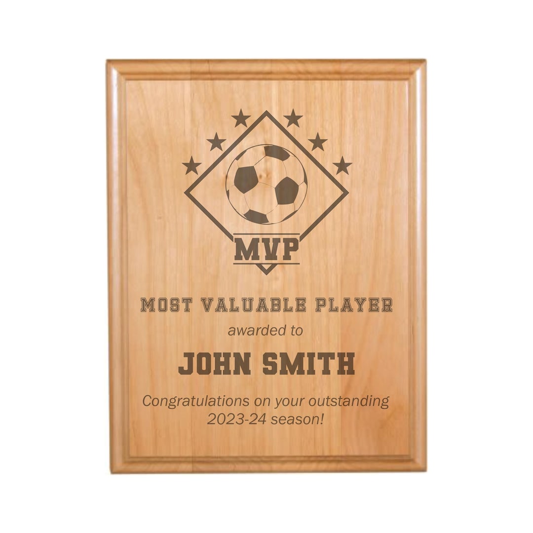 Custom Sports MVP Award for Soccer Player With Personalized Text ...