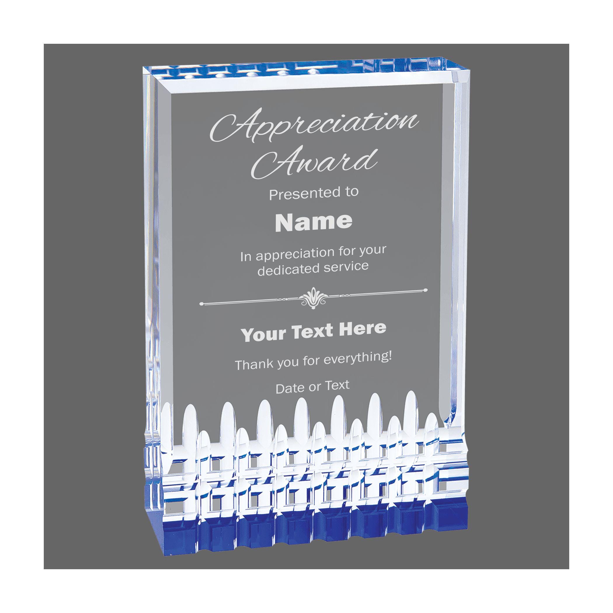 Personalized Appreciation Award for Employees With Custom Text Engraved ...