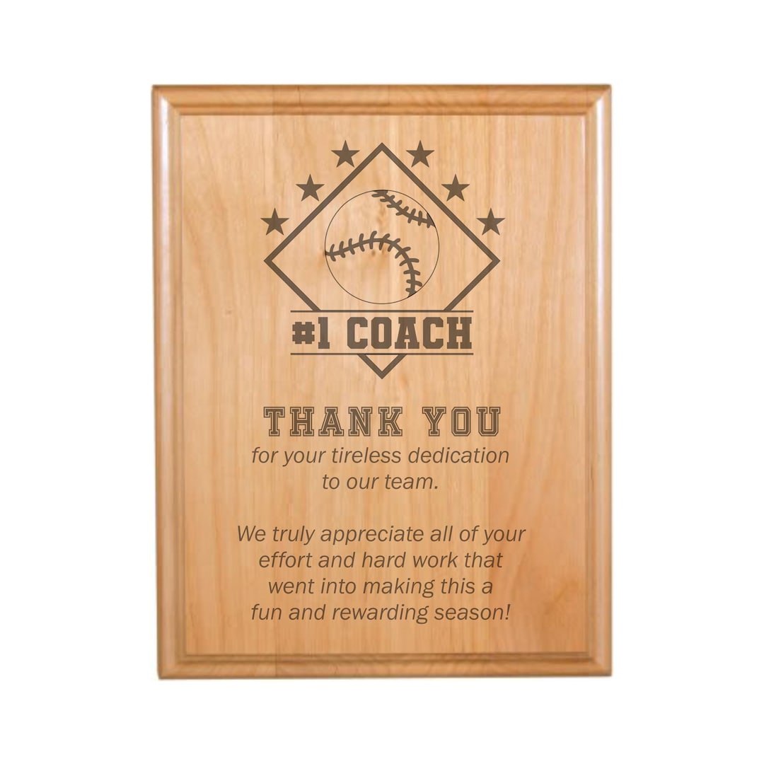 Sports Award Plaques for Baseball Coach Thank You Gifts Engraved ...